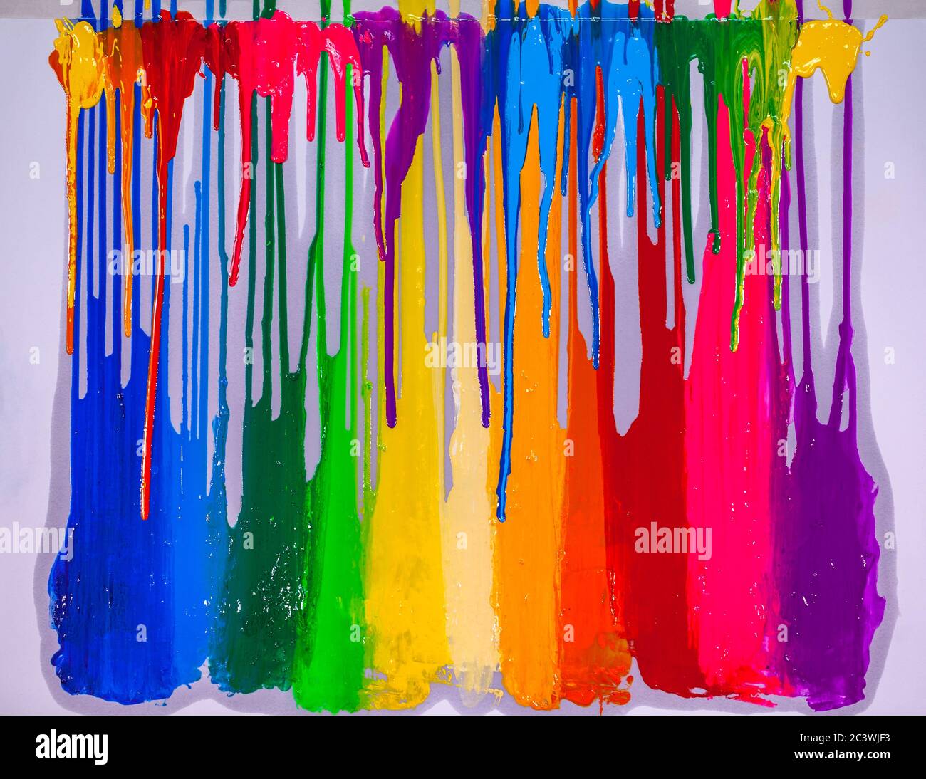 colorful of screen printing ink are dripping on white background Stock ...