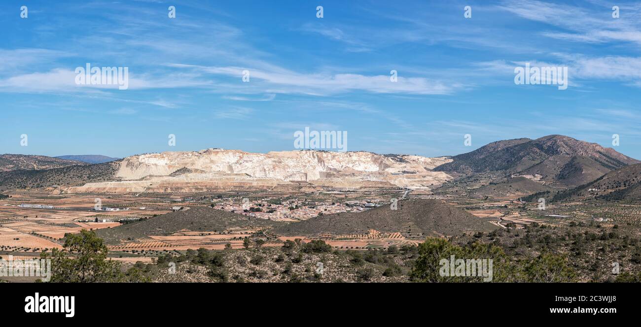 Landscape showing effects of marble quarry Stock Photo - Alamy