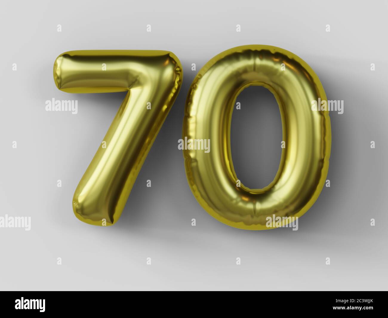Golden balloon in shape of number 70 isolated. 3d illustration Stock ...