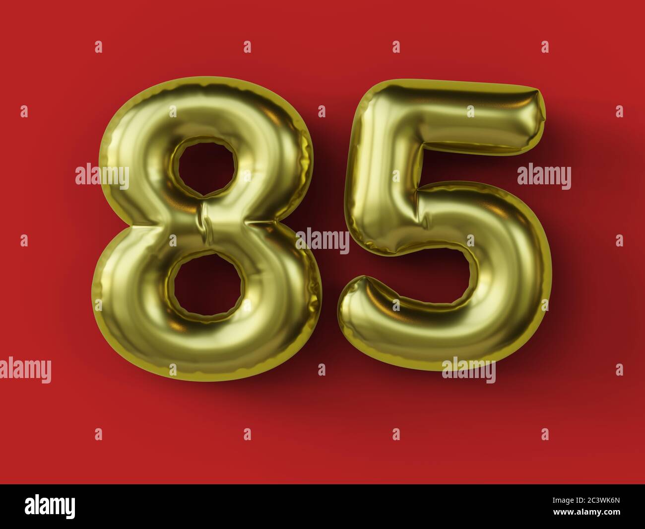 Golden balloon in shape of number 85 isolated. 3d illustration Stock ...