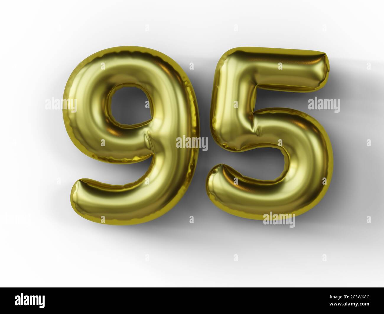 Golden balloon in shape of number 95 isolated. 3d illustration Stock ...