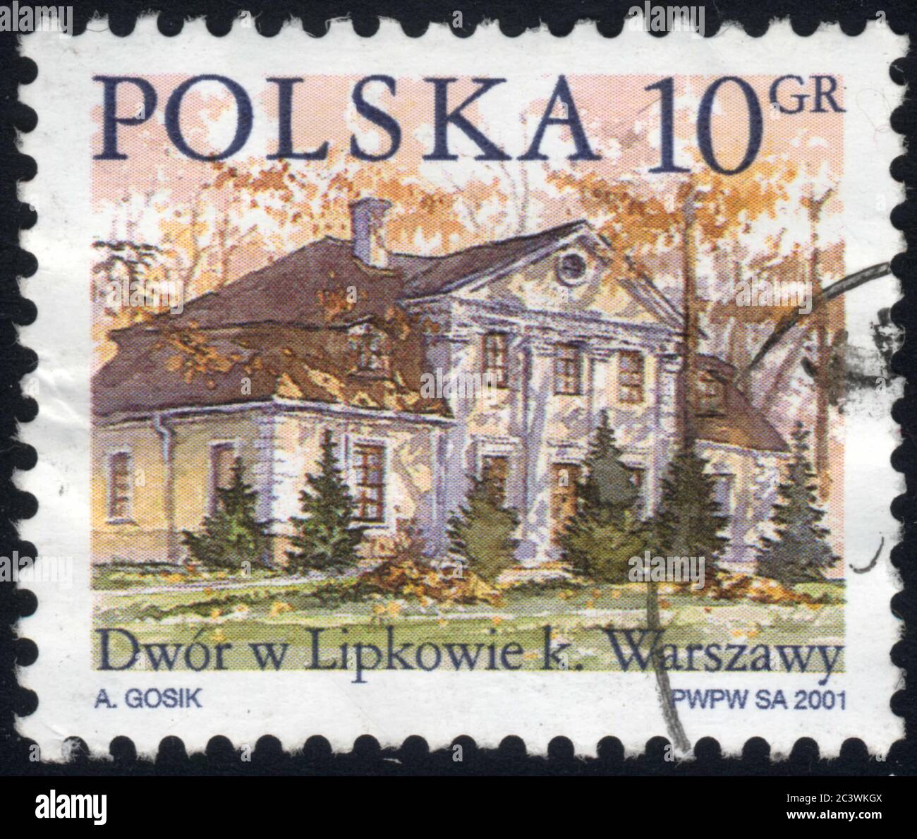 Timbre oblitéré Dwor w Lipkowie k. Warszawy. Polska. 10 GR. 2001 Stock Photo - Alamy