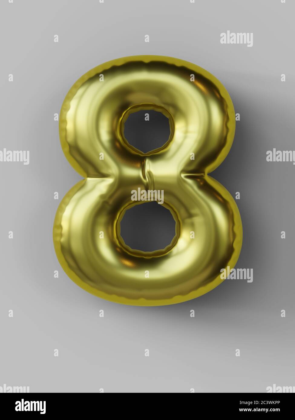 Golden balloon in shape of number 8 isolated. 3d illustration Stock ...