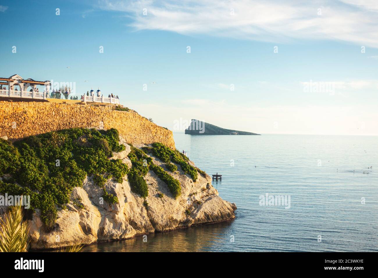 View to Benidorm island, Isla de Benidorm in Mediterranean sea ...