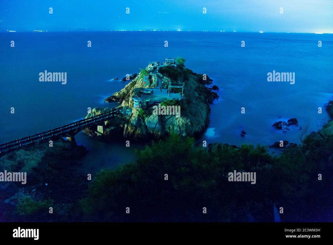 Bio luminescence. Illumination of plankton at Matsu. Many bright ...