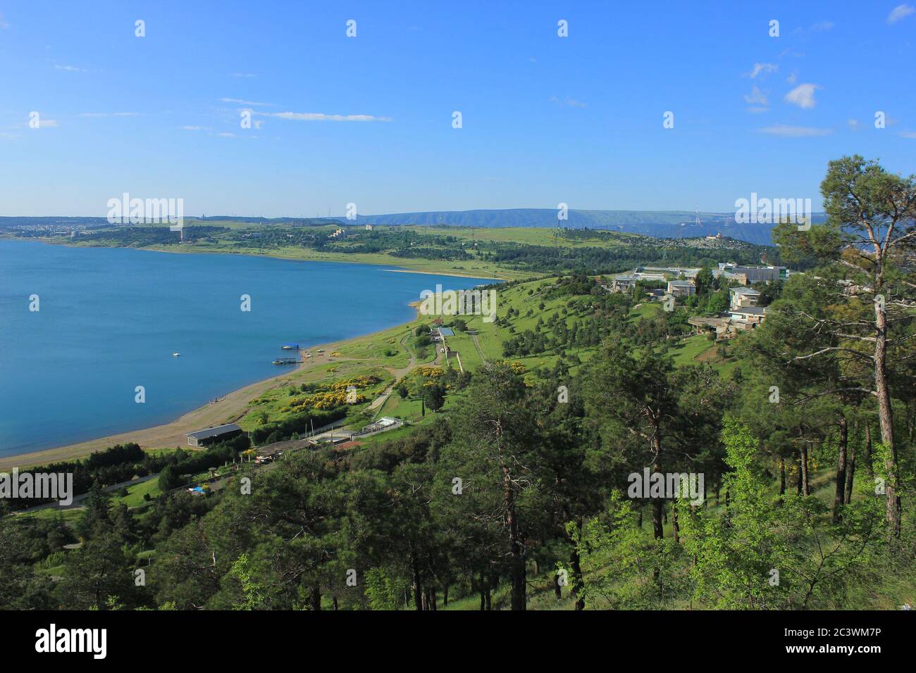 Georgia. The picturesque coast of the Tbilisi Sea. In the spring Stock ...