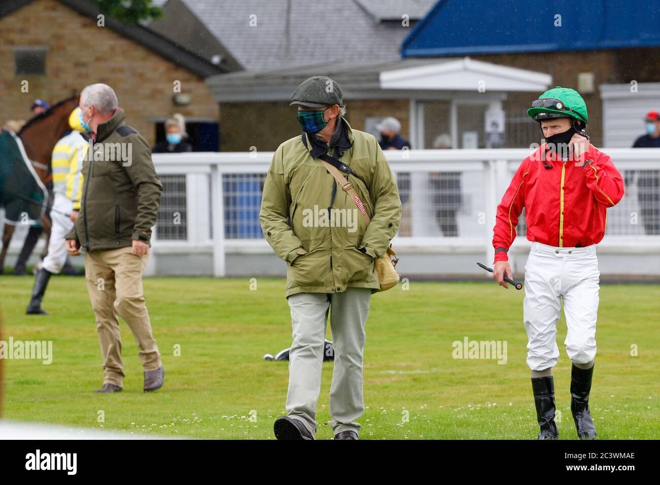 Mark Johnston and stable jockey Joe Fanning at Ayr Racecourse Stock ...