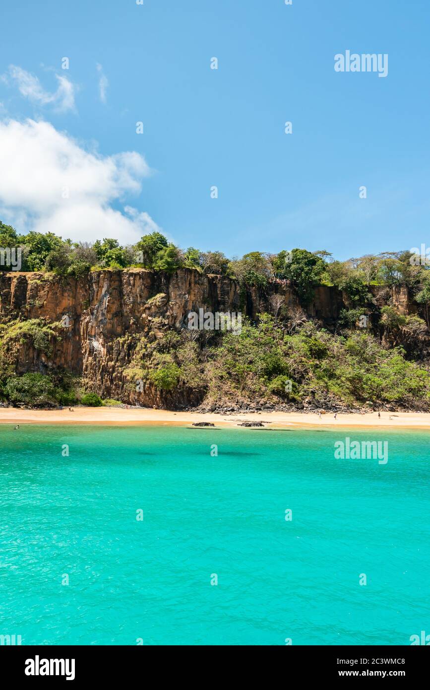 The Beautiful view of Sancho Beach from the sea, with turquoise clear ...