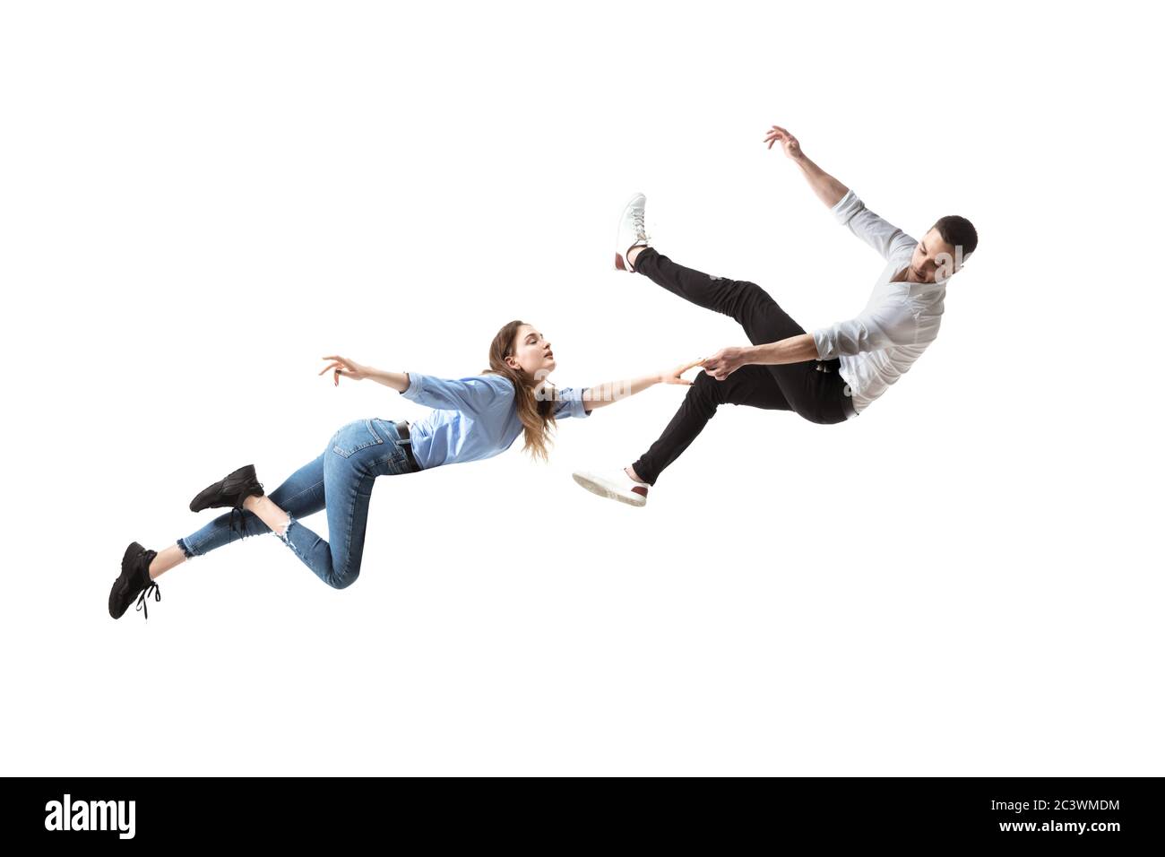 Full length shot man falling Cut Out Stock Images & Pictures - Alamy