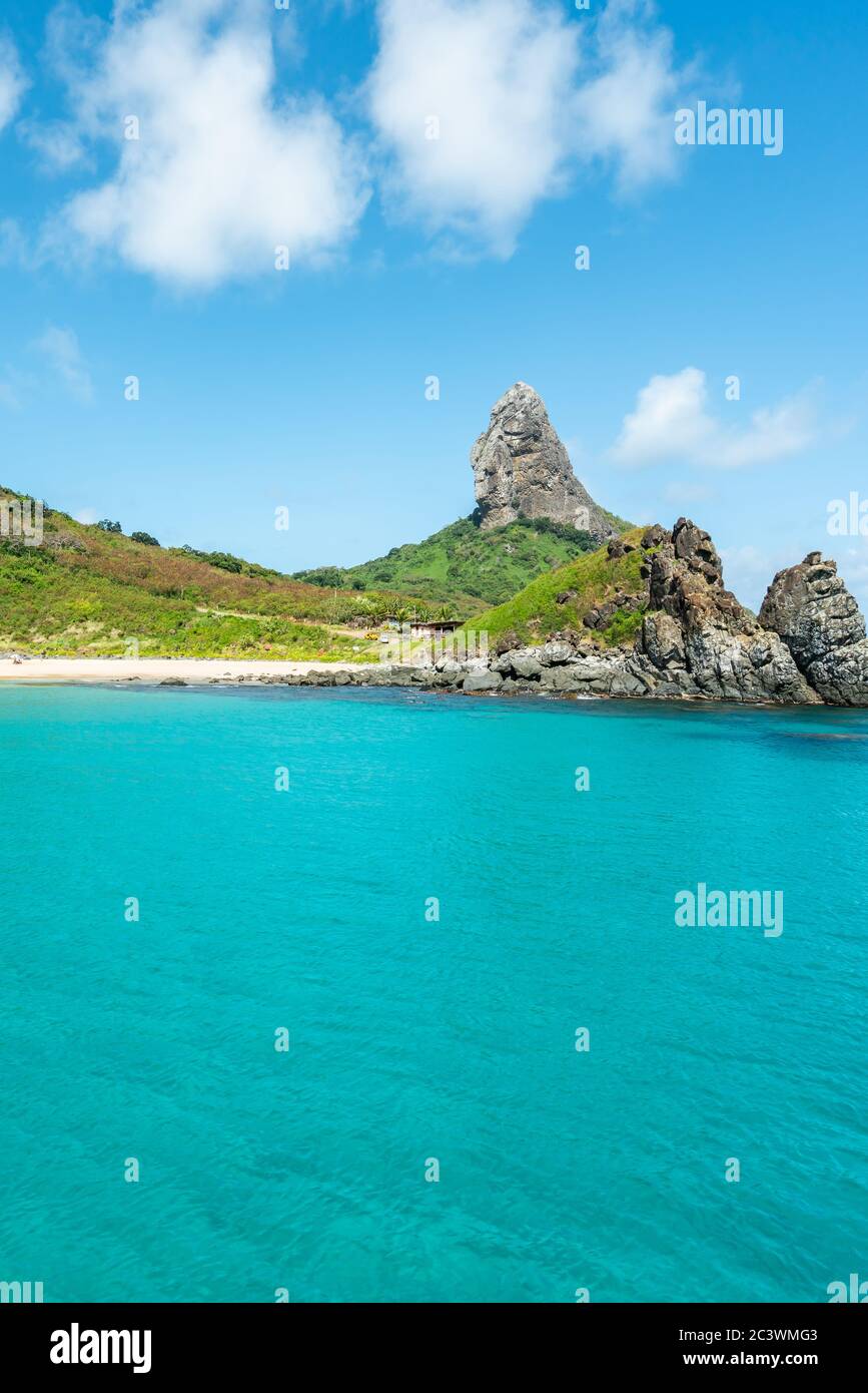 Beautiful view of Conceicao Beach and Morro do Pico background from the ...