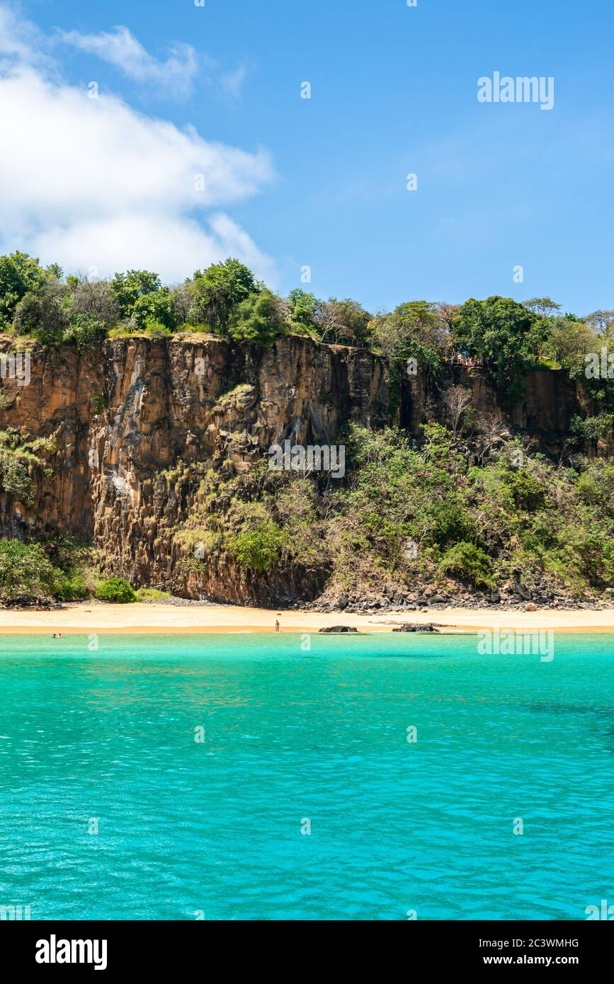 The Beautiful view of Sancho Beach from the sea, with turquoise clear ...