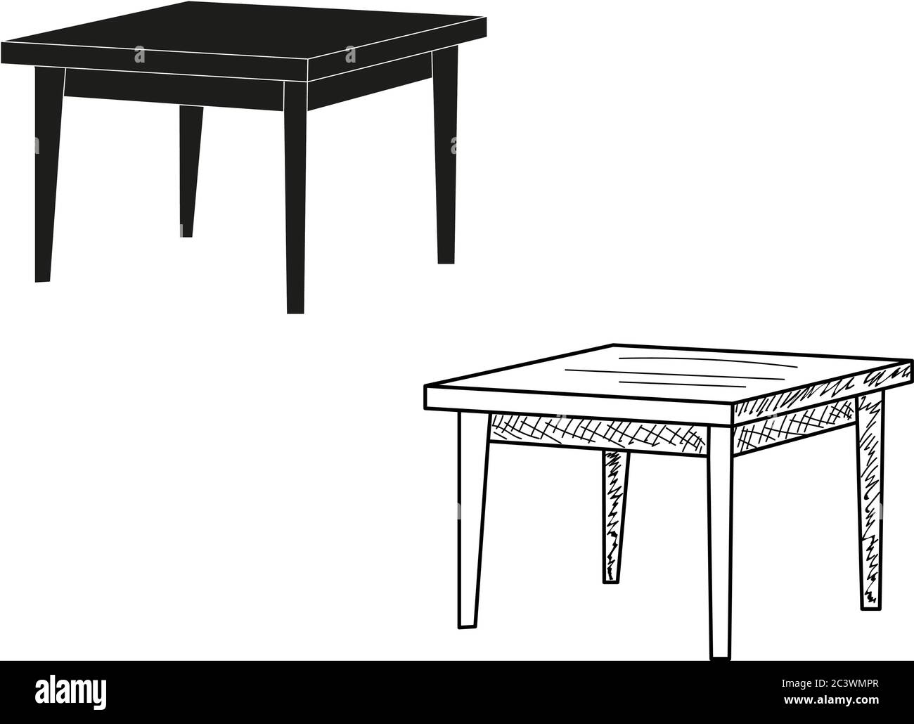 vector, isolated table and sketch of a table Stock Vector Image & Art ...