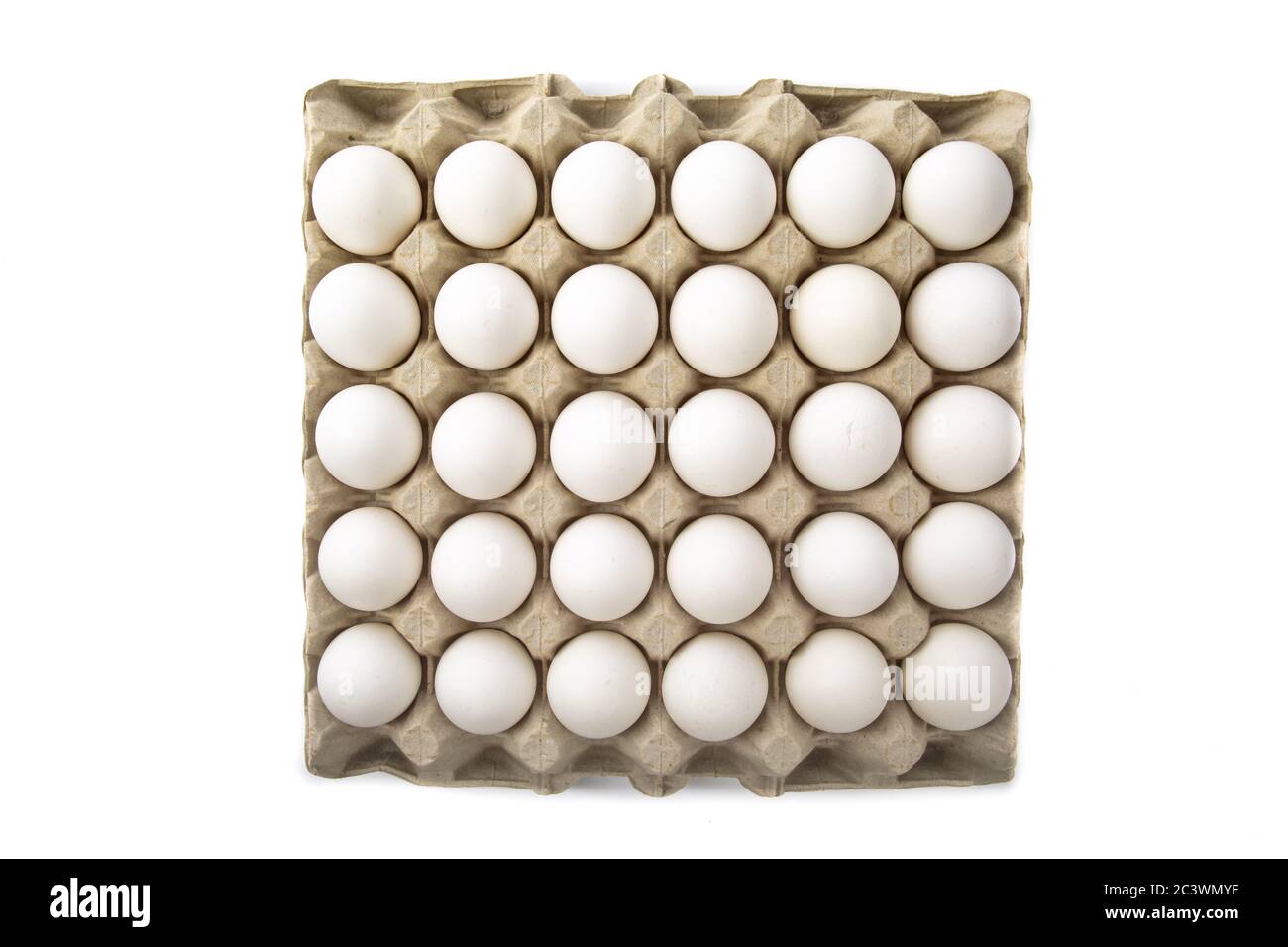 a carton of 30 white eggs isolated on white Stock Photo - Alamy