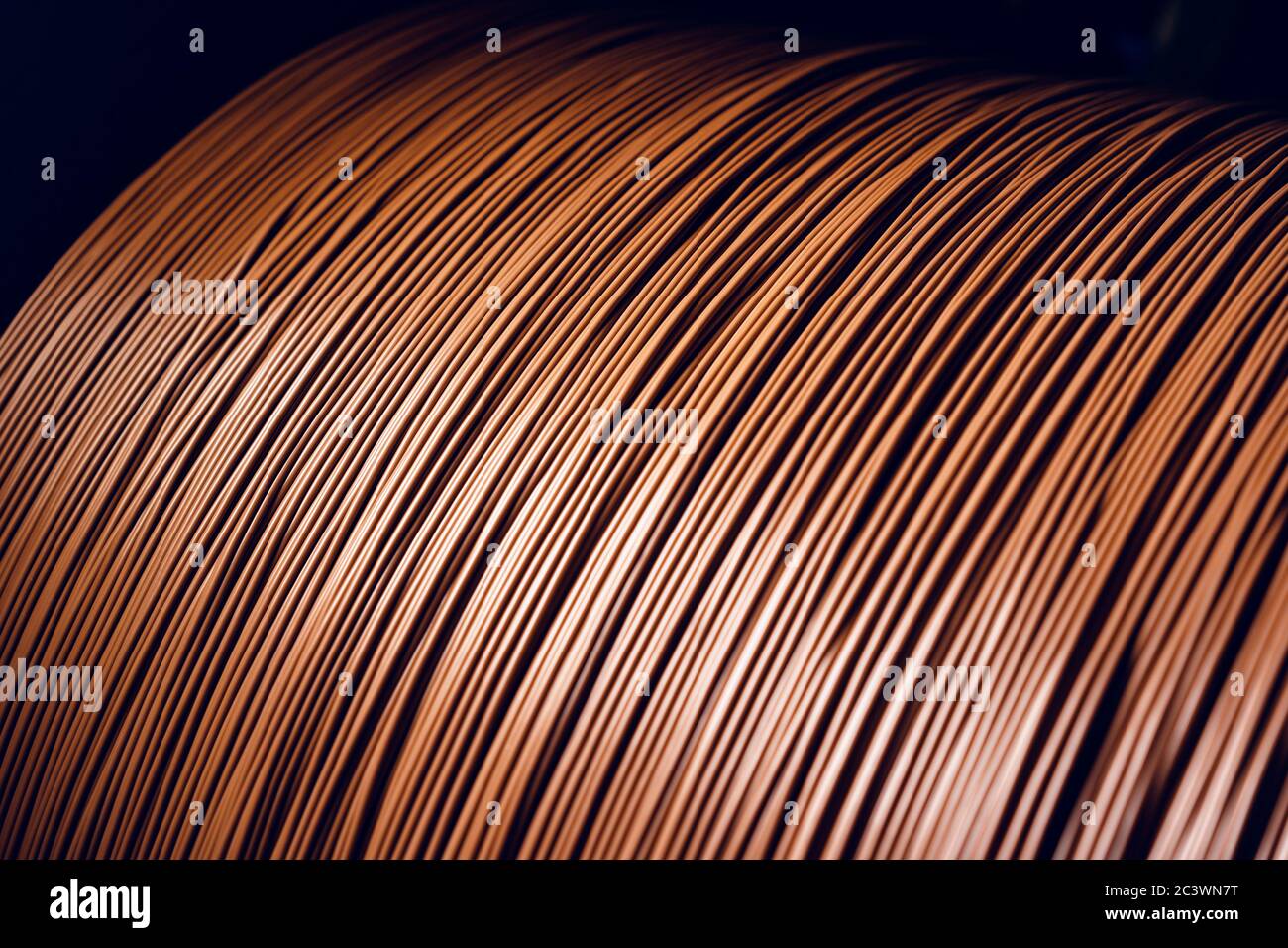 Production of copper wire, cable in reels at factory. Cable factory ...