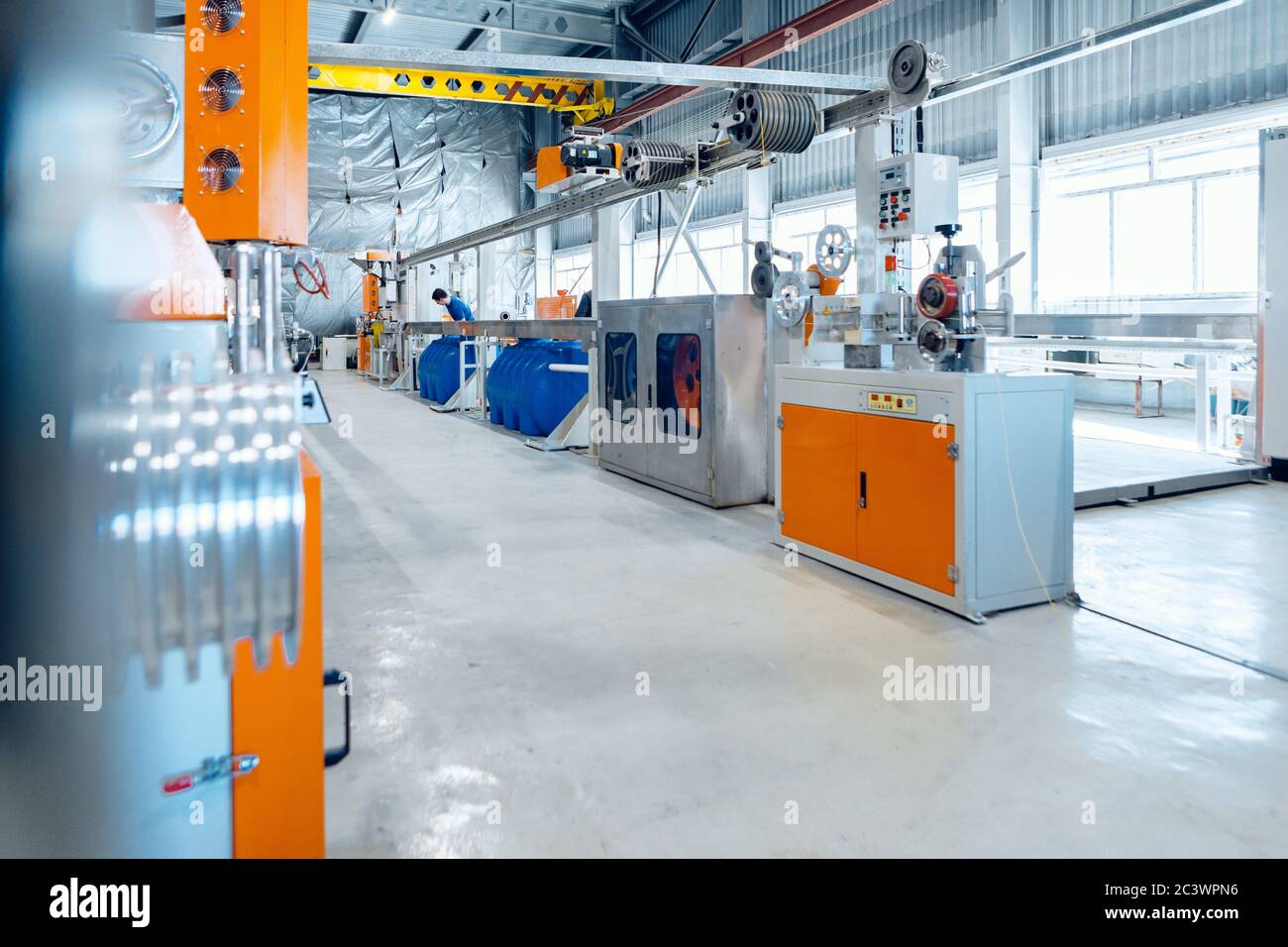 Inside the new factory manufacturing electrical cable. Cable production ...