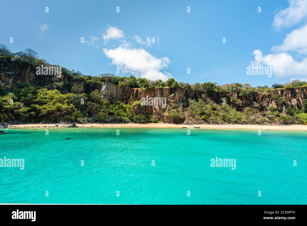 The Beautiful view of Sancho Beach from the sea, with turquoise clear ...