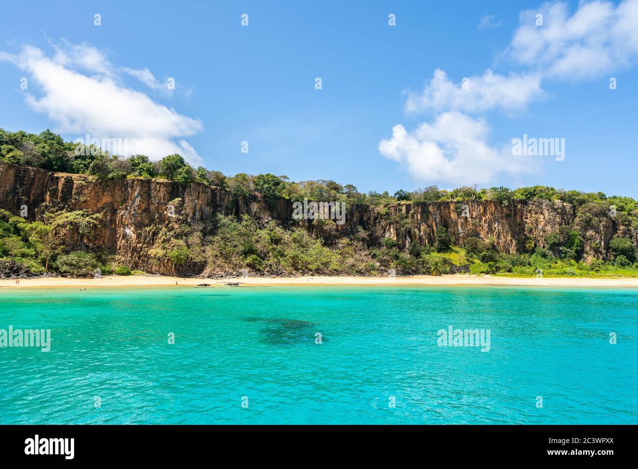 The Beautiful view of Sancho Beach from the sea, with turquoise clear ...