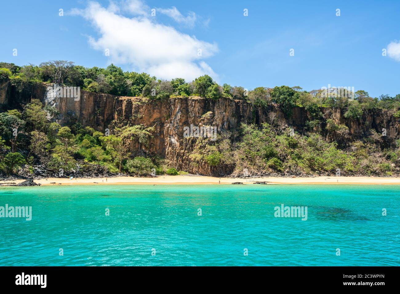 The Beautiful view of Sancho Beach from the sea, with turquoise clear ...