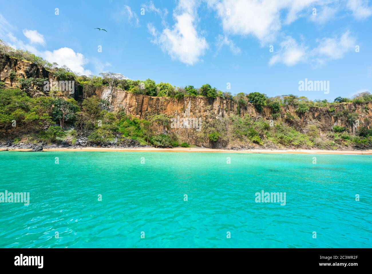 The Beautiful view of Sancho Beach from the sea, with turquoise clear ...