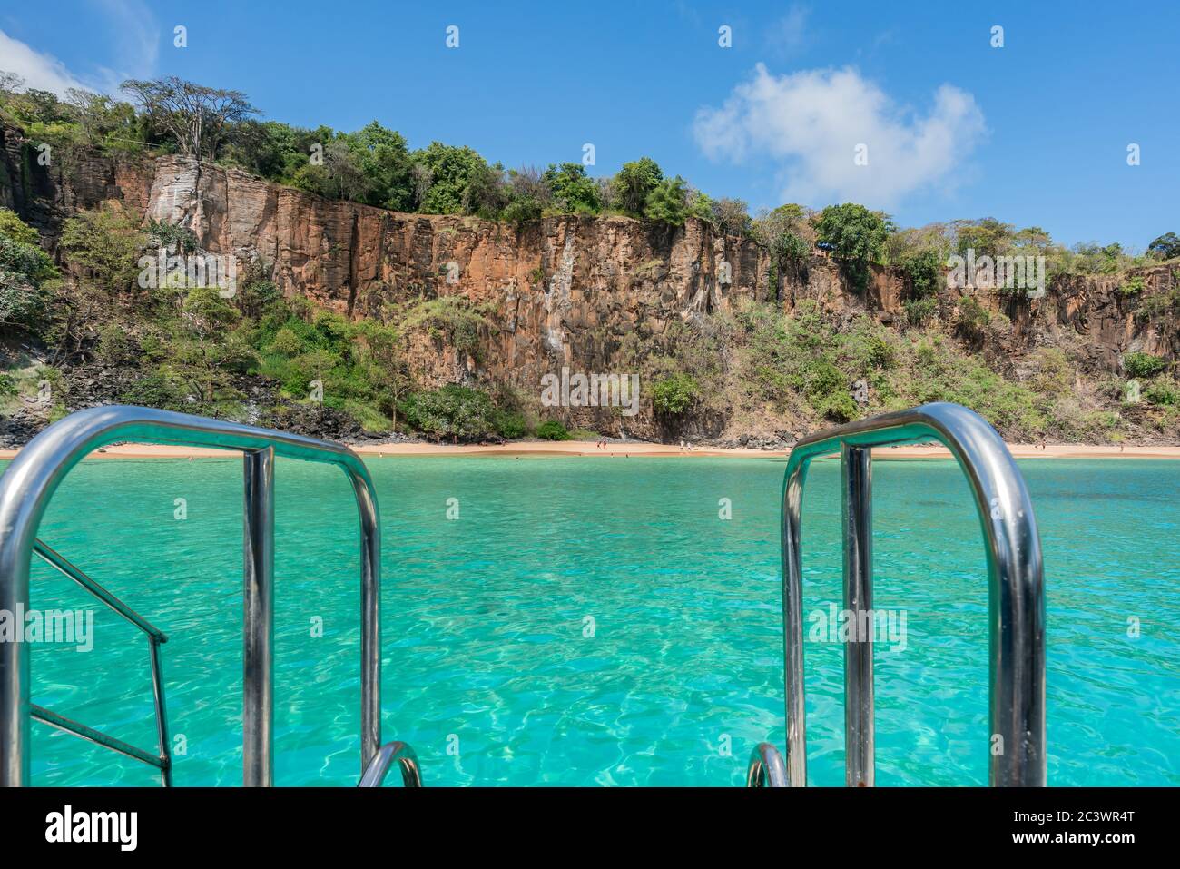 The Beautiful view of Sancho Beach from the sea, with turquoise clear ...