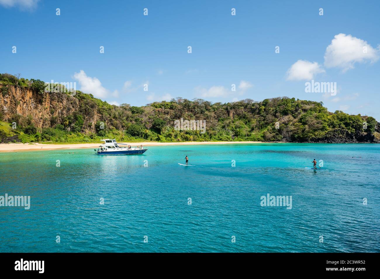 The Beautiful view of Sancho Beach from the sea, with turquoise clear ...