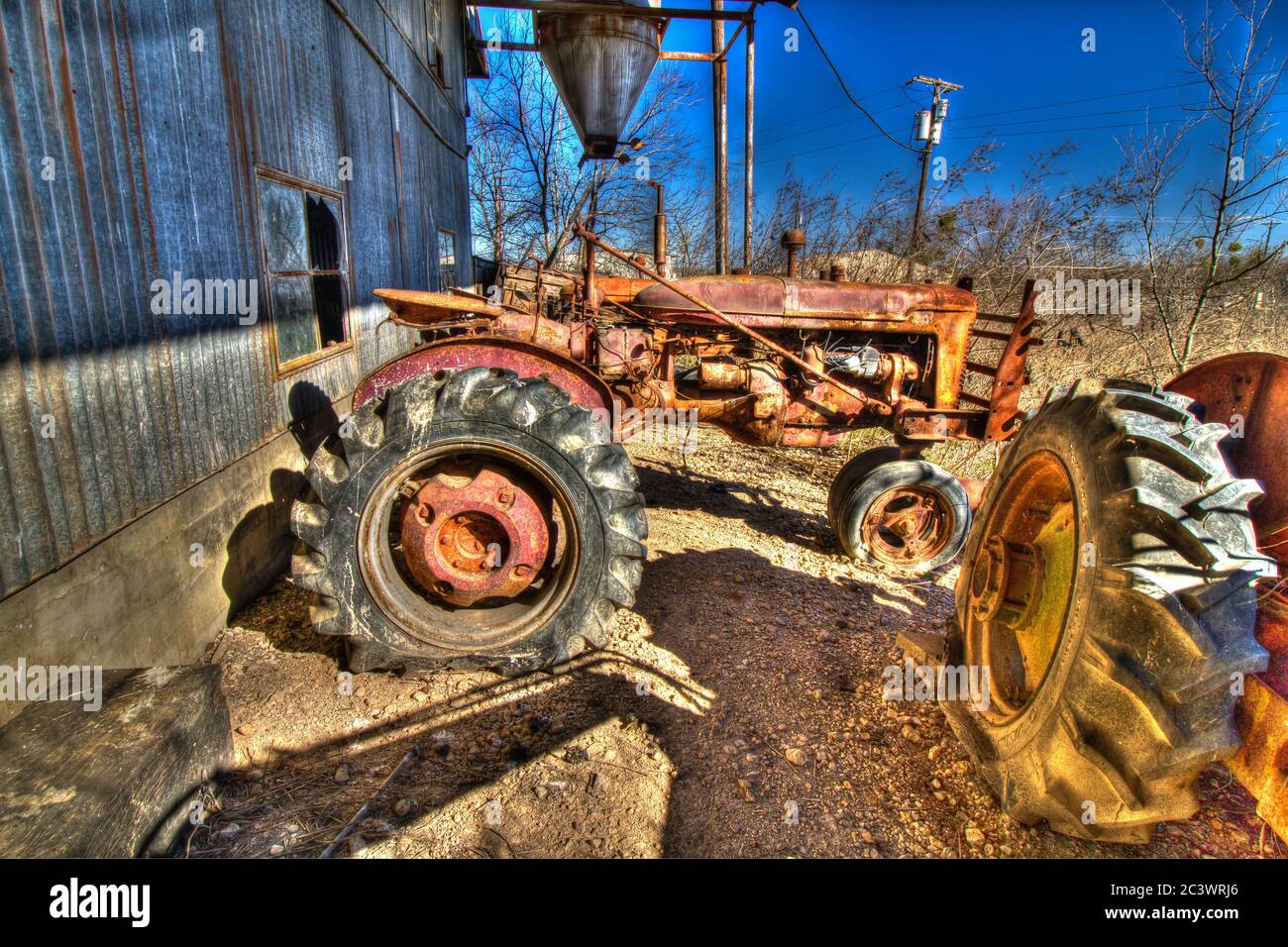 Old feed store in Coupland Texas abandoned Stock Photo - Alamy