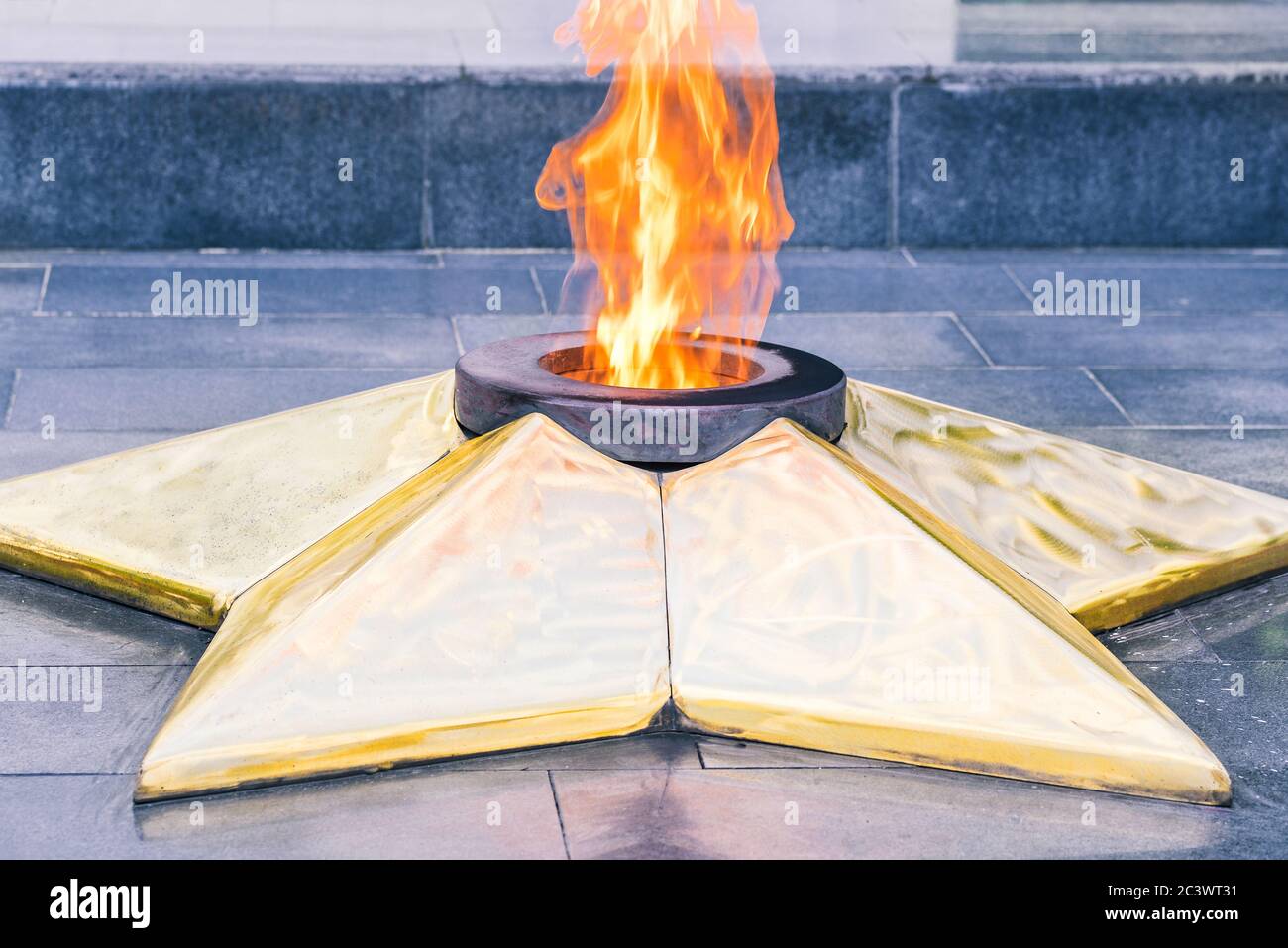 Eternal flame. The shape of a star with a burning flame. Military ...