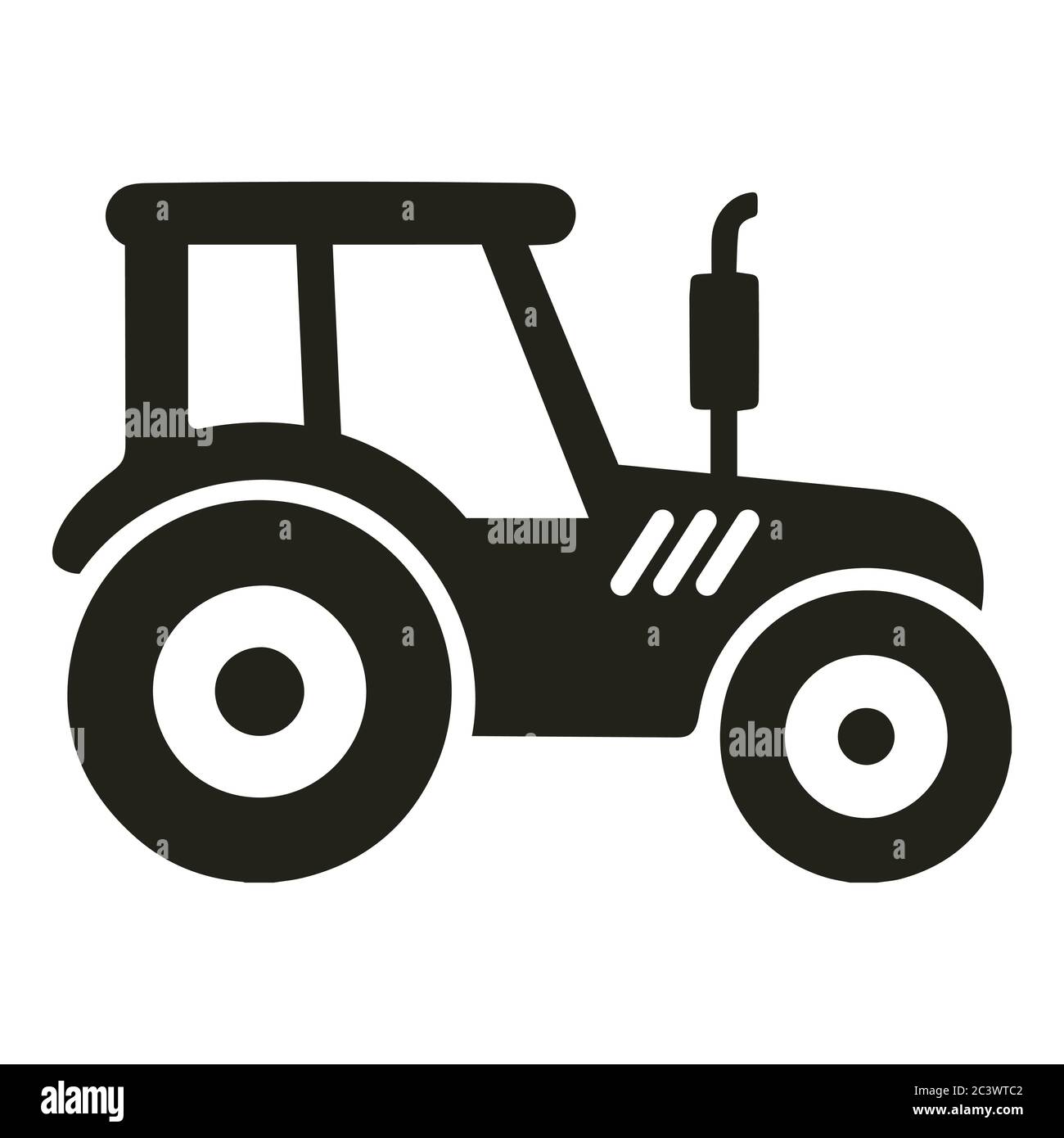 Tractor icon vector cartoon isolated on white background Stock Vector ...