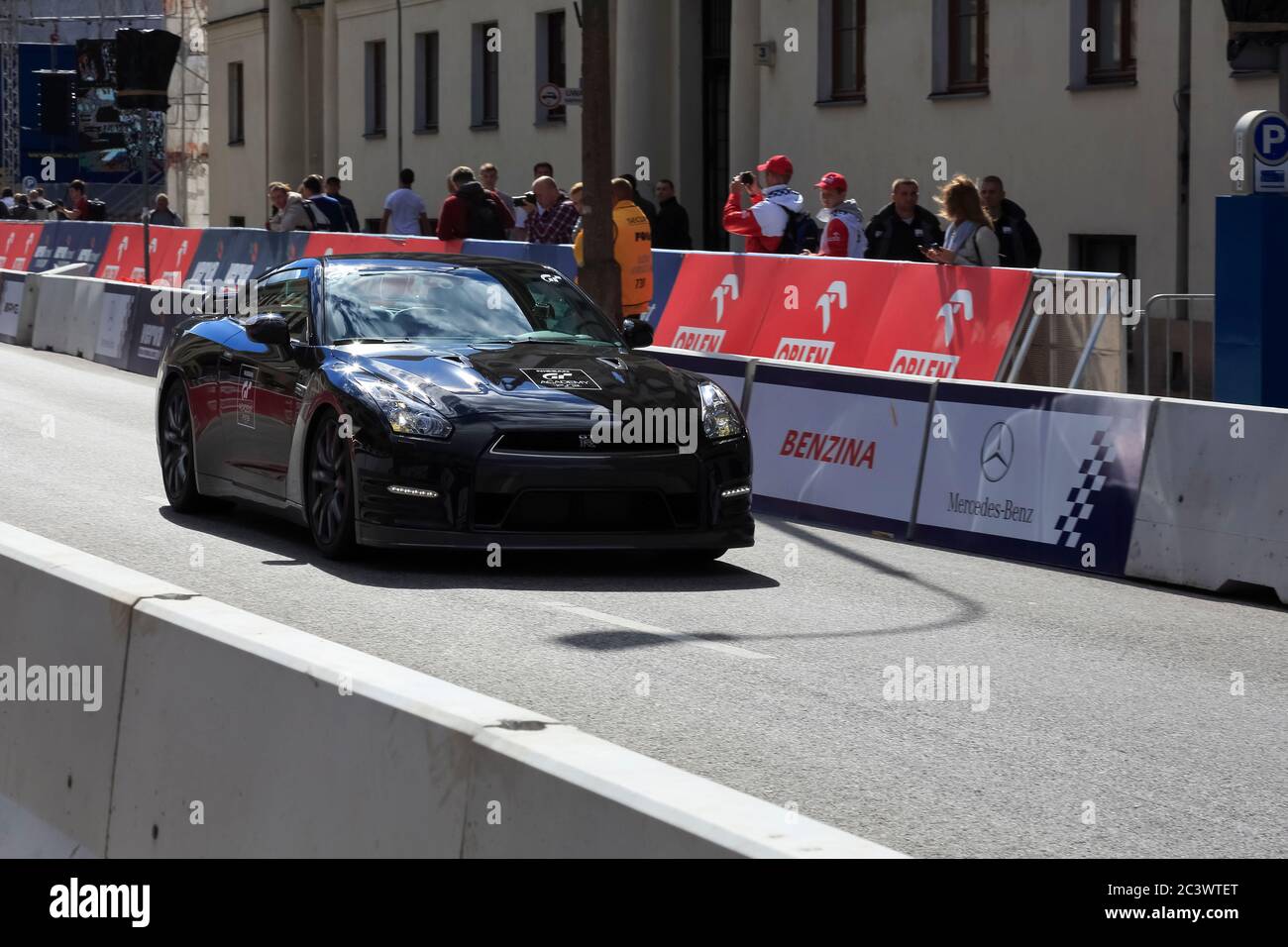 Warsaw, Poland - September 15, 2012: A racing car, the Nissan GTR ...