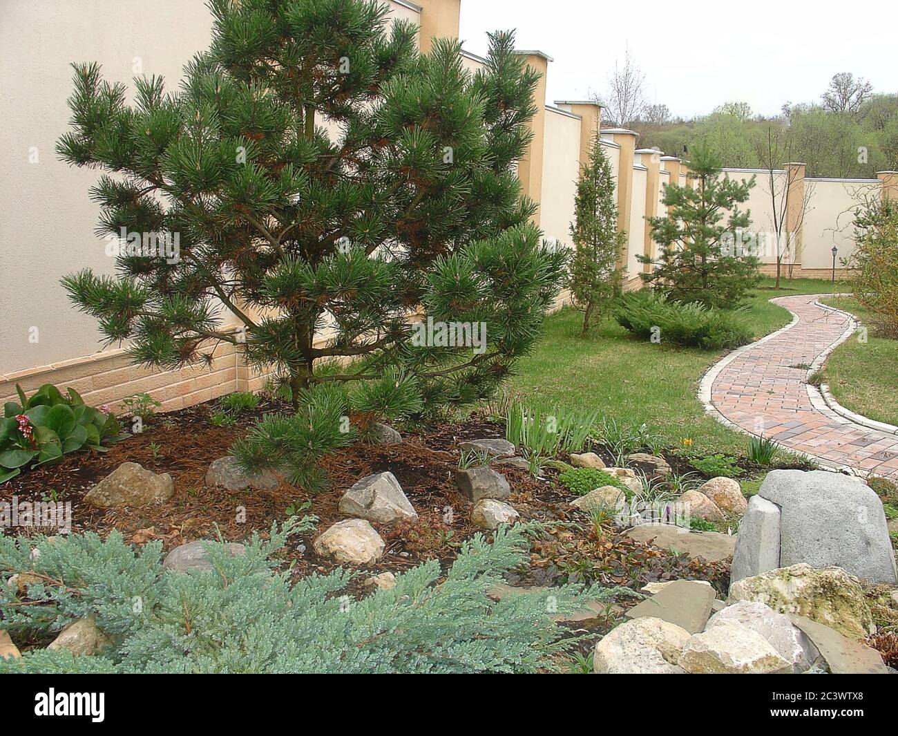 Gorgeous view of exterior of a private garden. Landscape design called ...