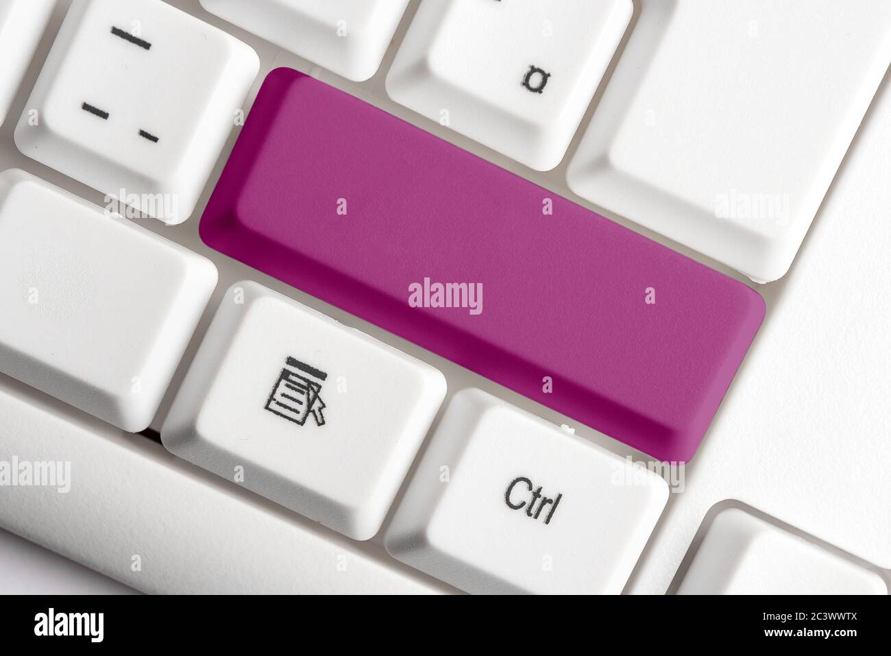 Different Colored Keyboard key With Accessories Arranged On Empty copy ...