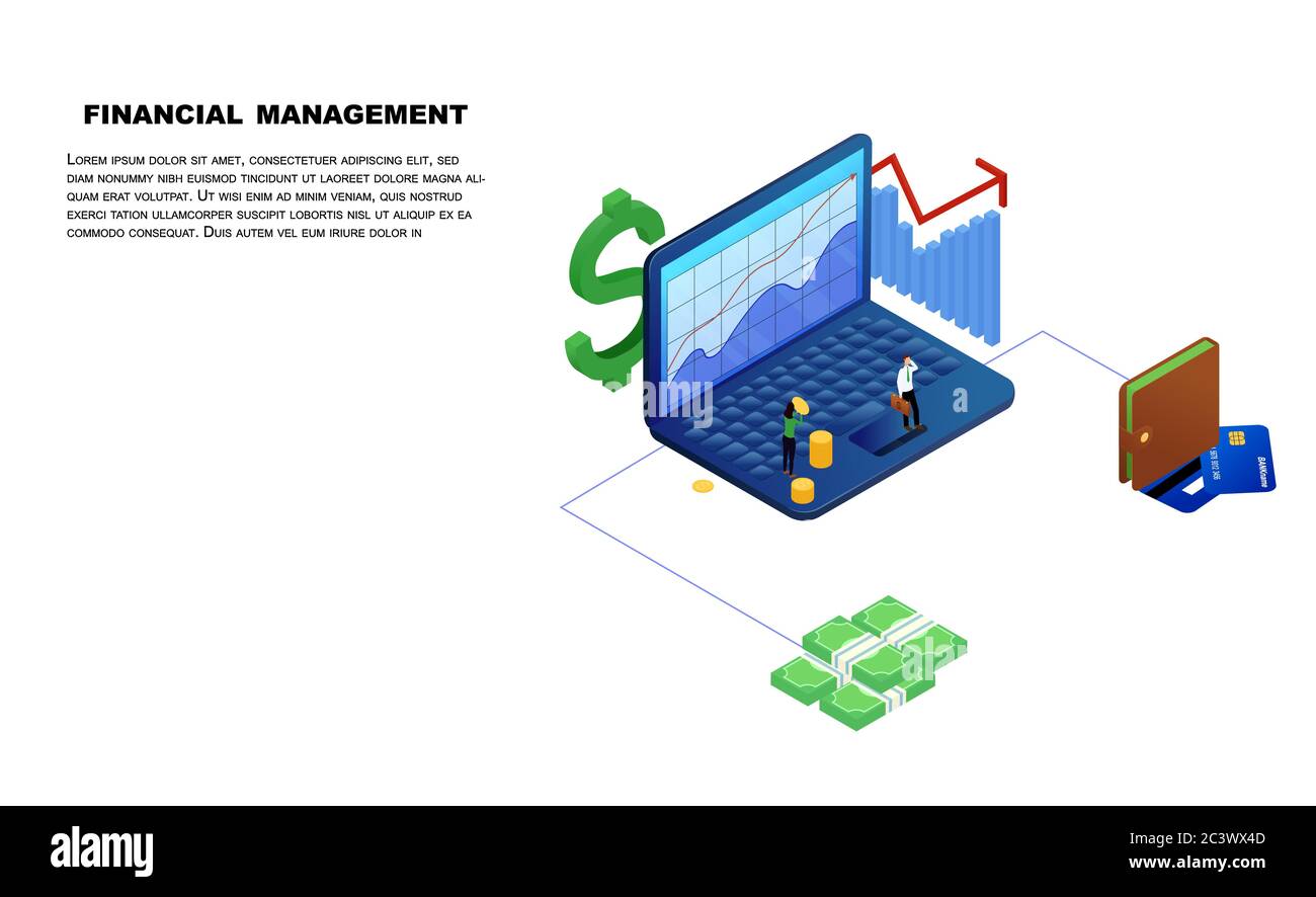 Financial management isometric illustration. Concept for web banner ...