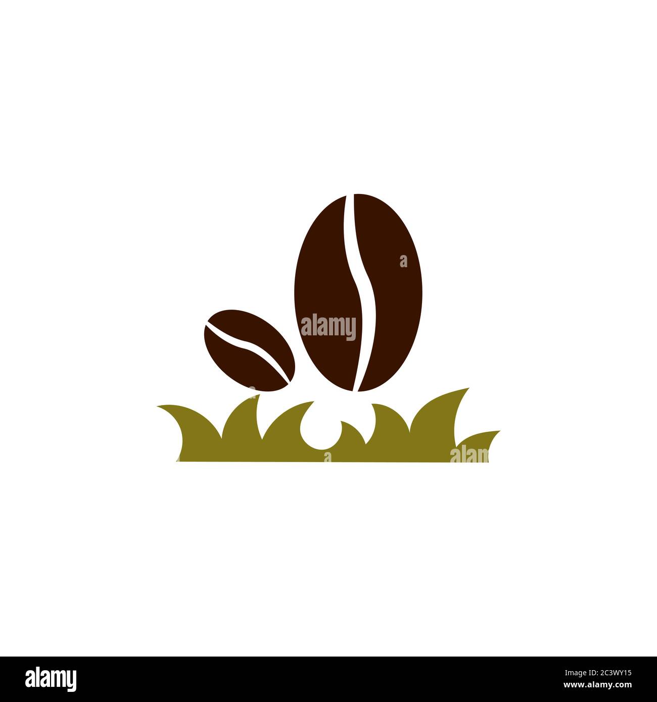 coffee beans grass vector design template illustration Stock Vector ...