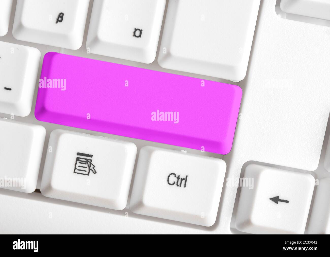 Different Colored Keyboard key With Accessories Arranged On Empty copy ...