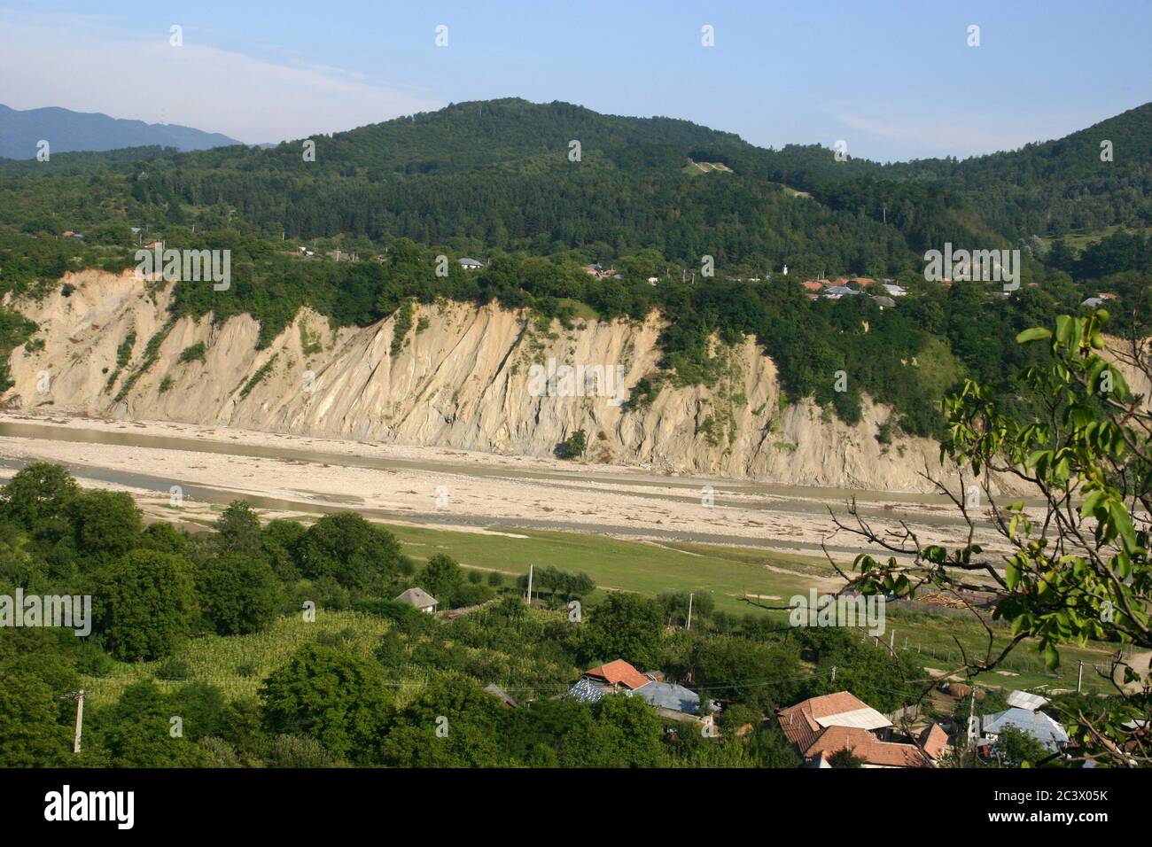Eroded cliff side in Valea Putnei Canyon, Vrancea County, Romania Stock ...