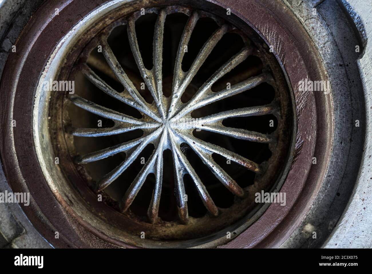 inlet mesh of a historic fire pump Stock Photo - Alamy