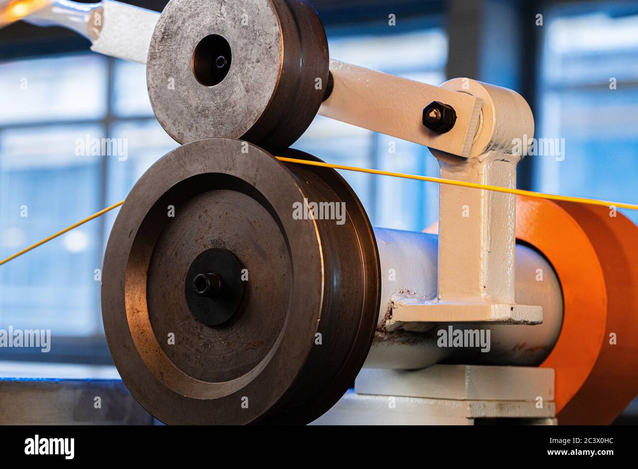 Close up of cable wire production in cable factory Stock Photo - Alamy