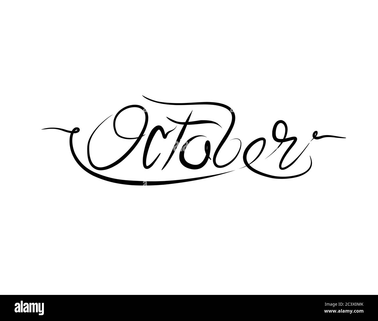 October Lettering Text on white background in vector illustration Stock ...