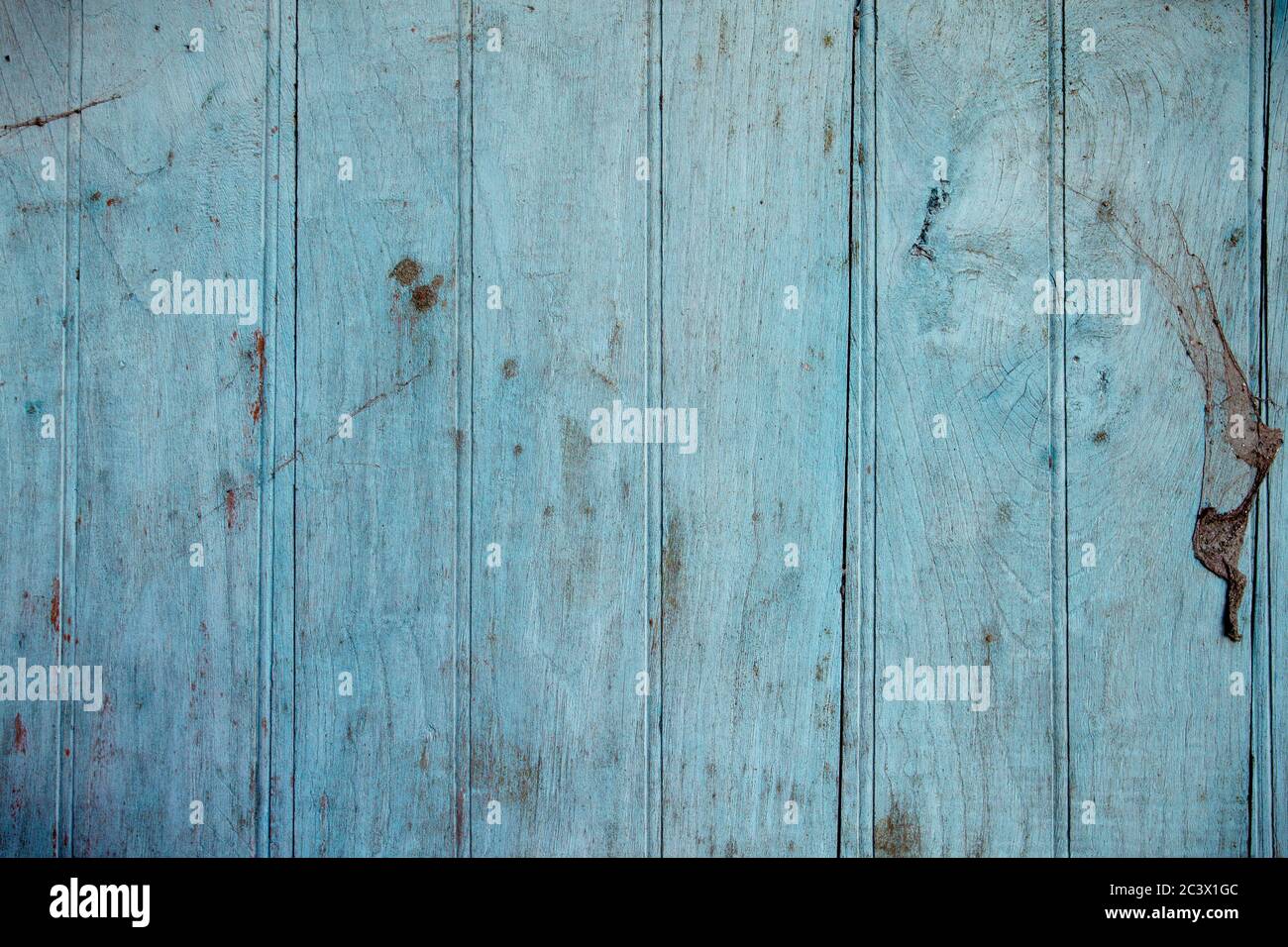 Blue painted wooden planks wall Stock Photo - Alamy