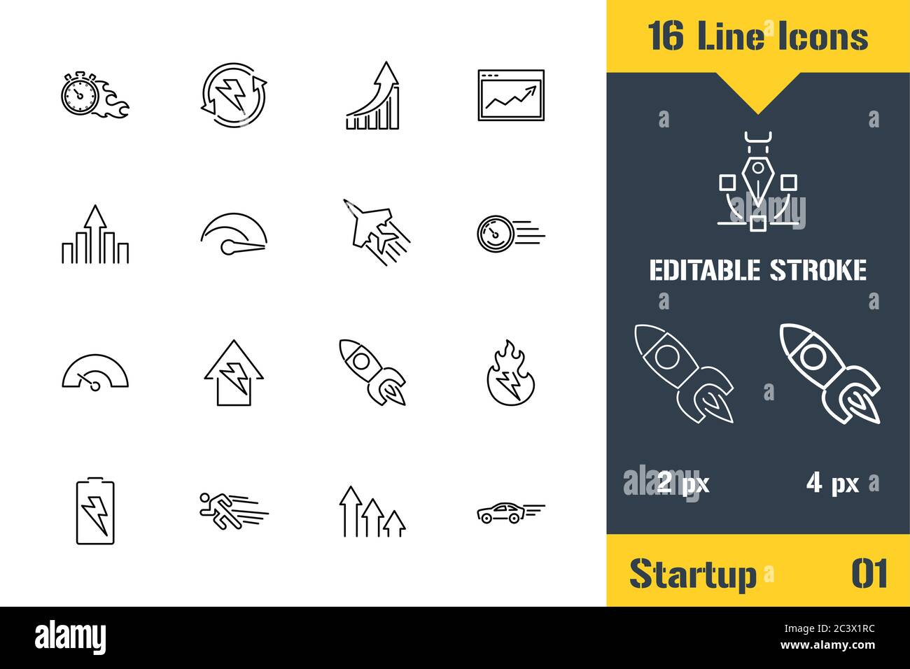 Business Startup Strategy, Workflow. Thin line icon - Outline flat vector illustration. Editable ...