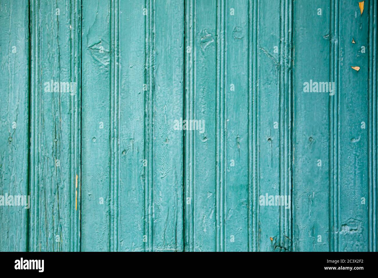 Blue painted wooden planks wall Stock Photo - Alamy
