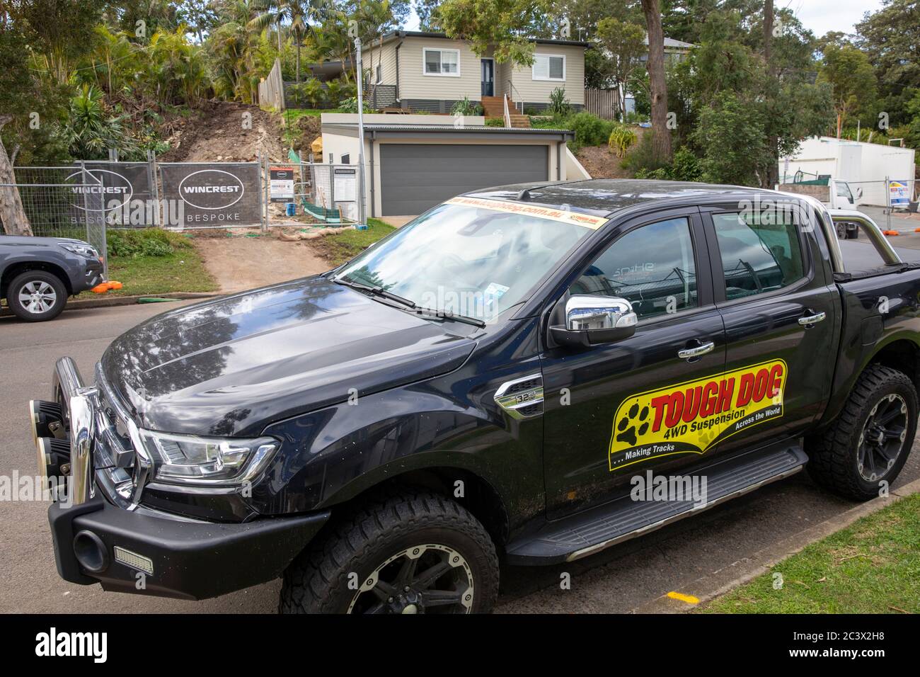 Black Ford Ranger Ute utility vehicle with tough dog suspension lift ...