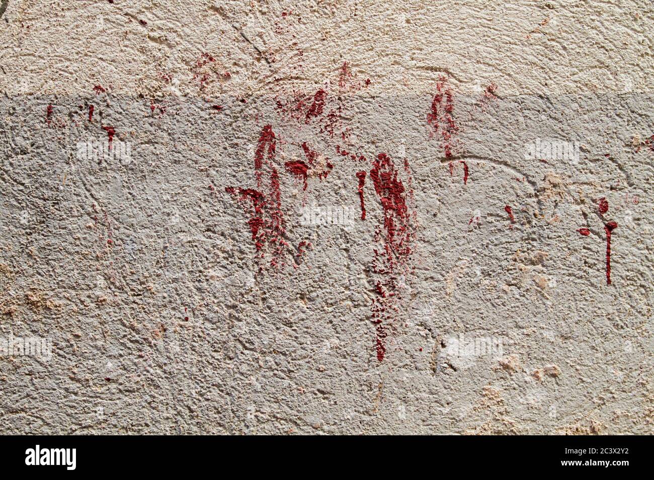 Red blood stains on a wall Stock Photo - Alamy