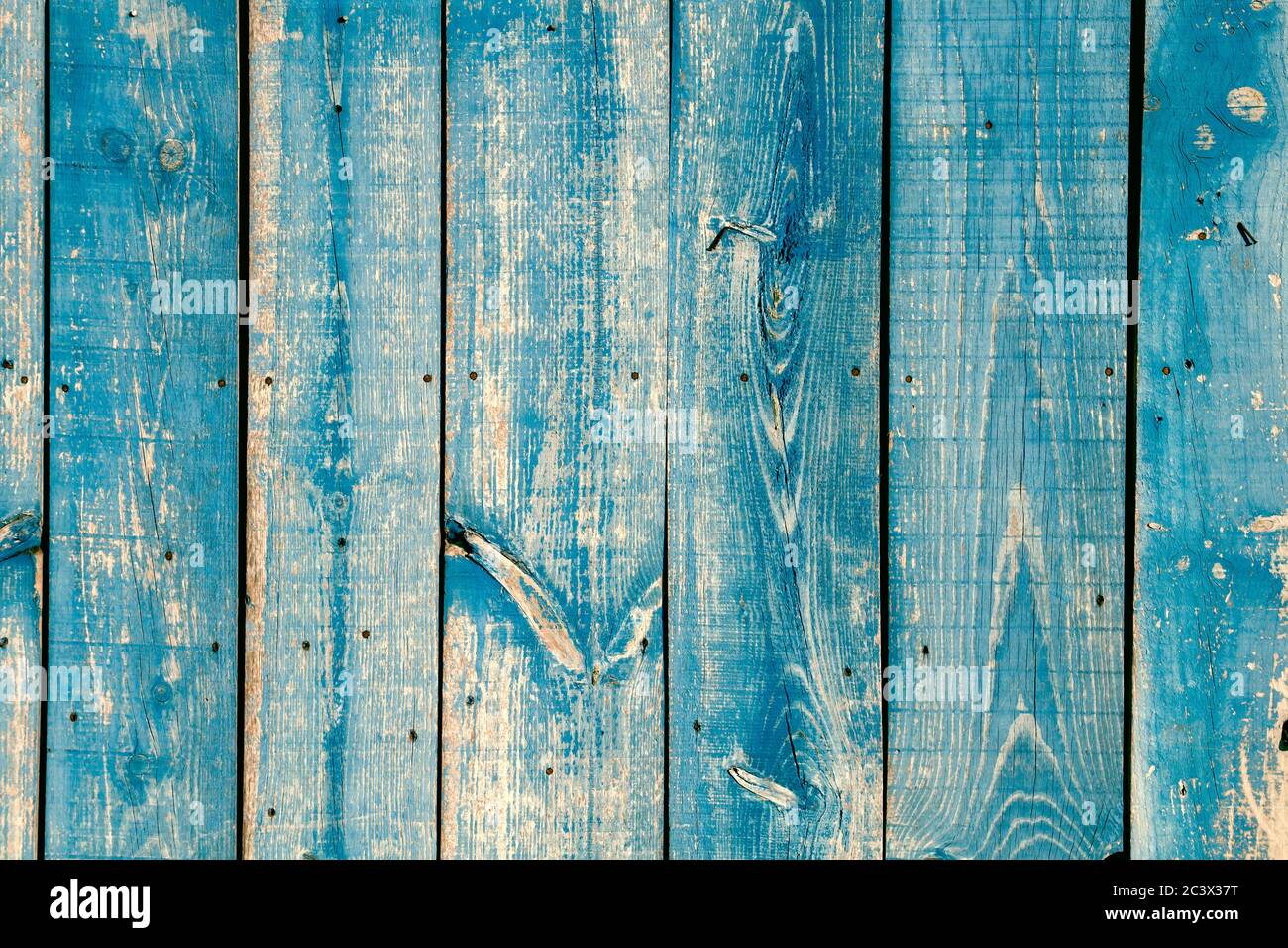 Blue painted wooden planks wall Stock Photo - Alamy