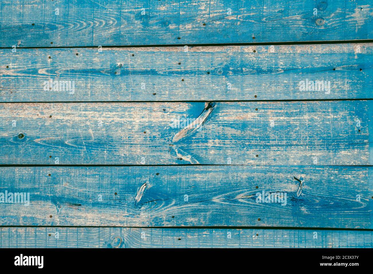 Blue painted wooden planks wall Stock Photo - Alamy