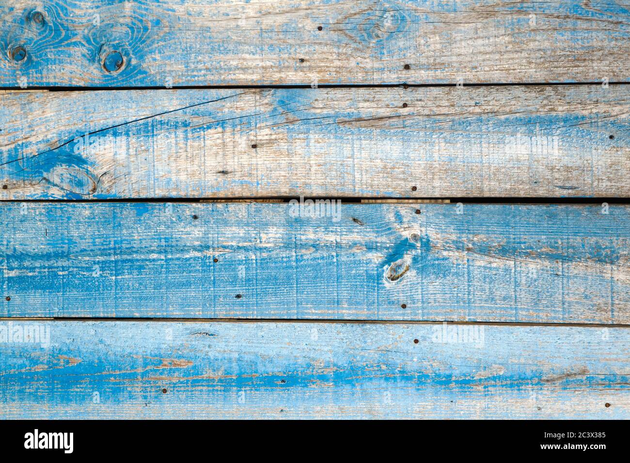 Blue painted wooden planks wall Stock Photo - Alamy