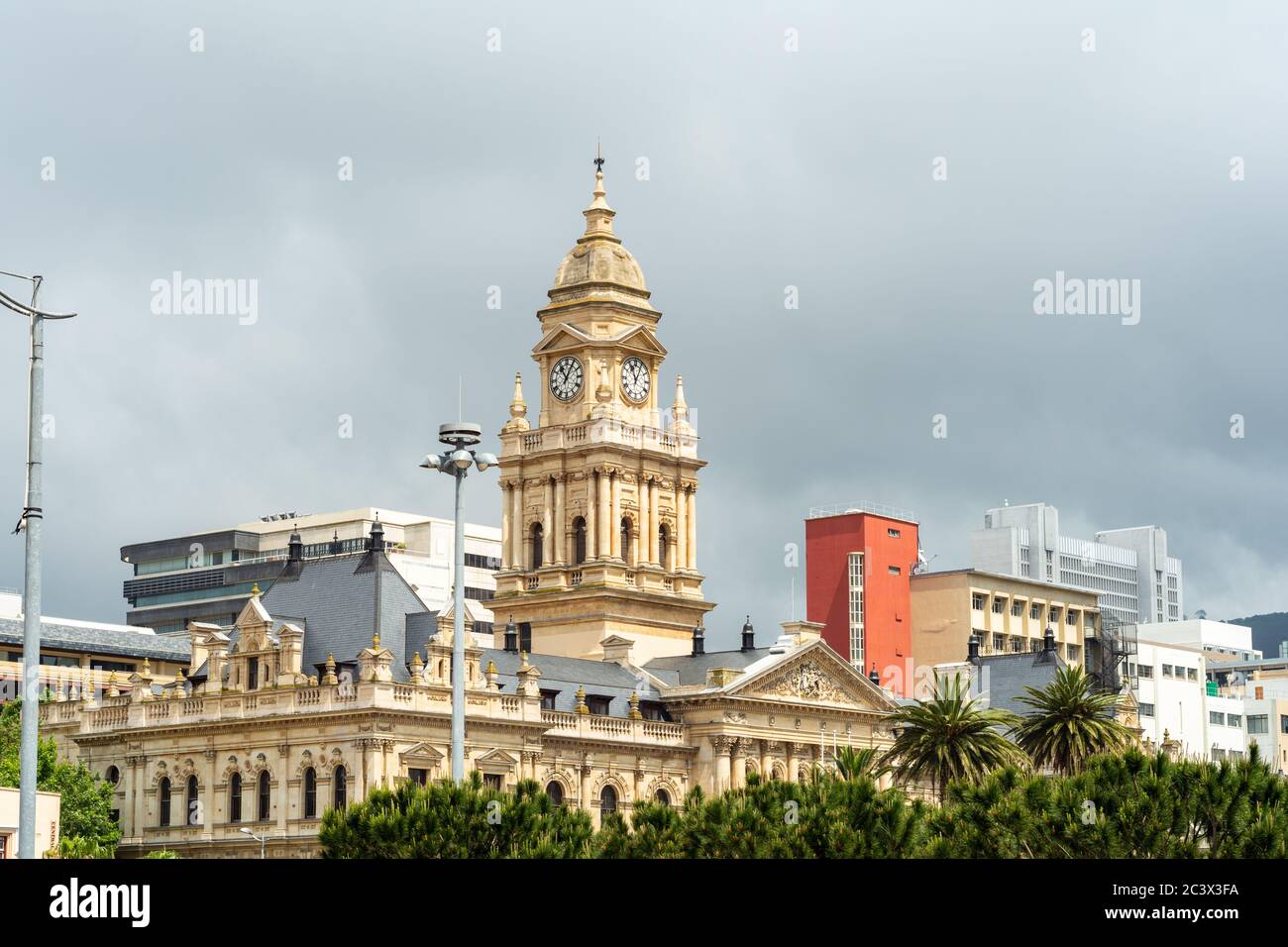 Cape Town City Hall with the clock tower, was built in 1905 Stock Photo ...