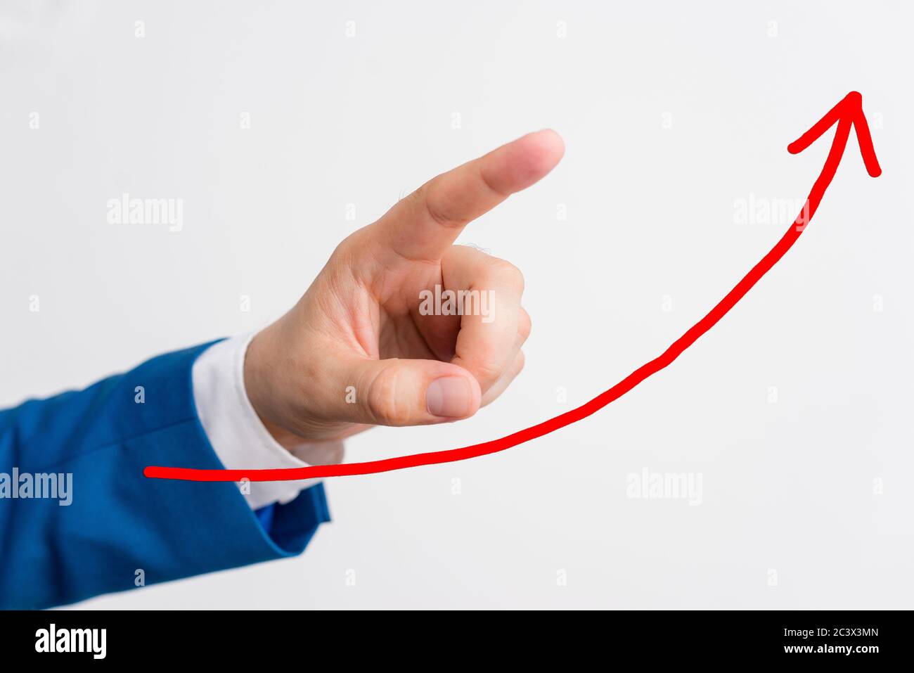 Digital Arrowhead Curve Rising Upward Denoting Growth Development ...