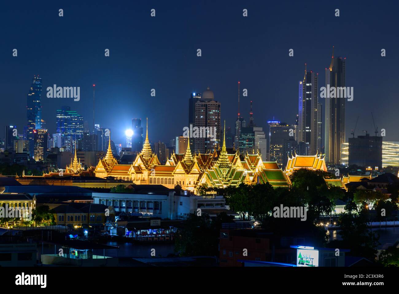 Bangkok , Thailand - 19 june, 2020 : High view of Thailand Grand Palace ...