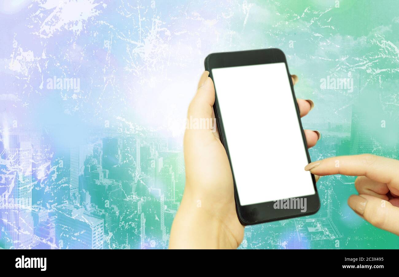 Modern Gadgets With White Display Screen Under Colorful Bokeh ...